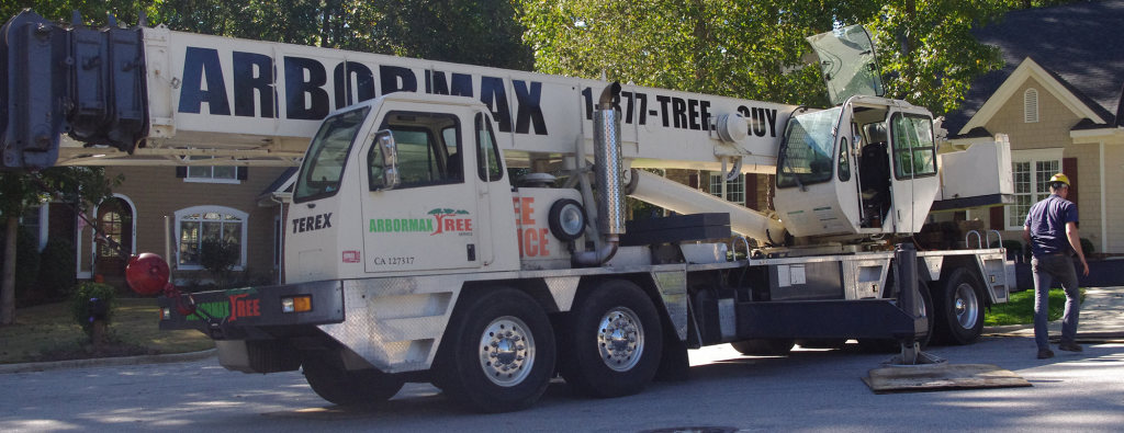 Crane Assisted Tree Removal - Arbormax Tree Service